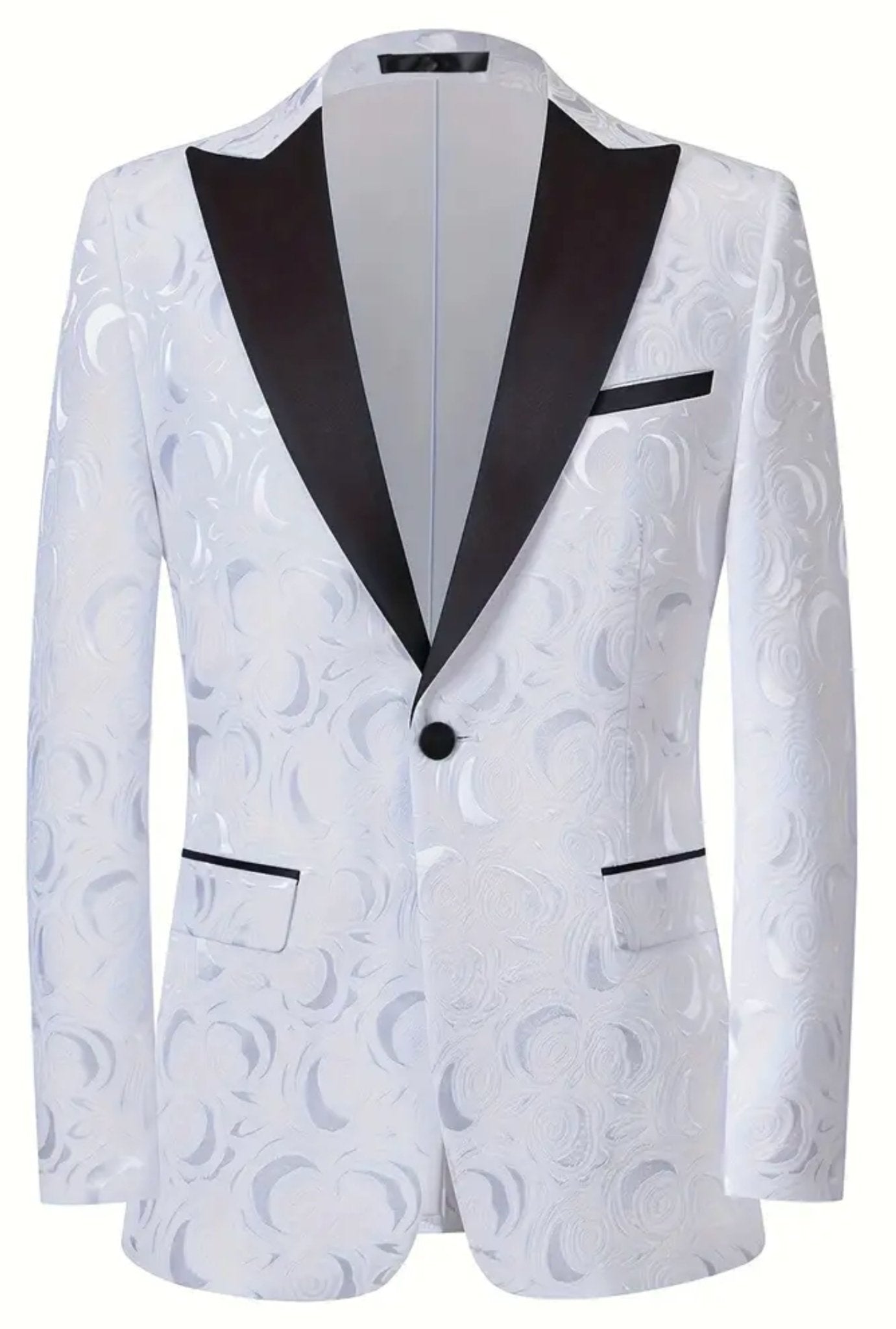 White Men's Blazer - Lapel Casual Party Jacket - XH27781 - SimonVon ...